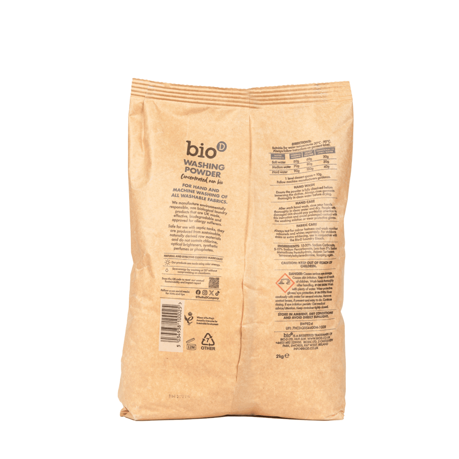 Eco Friendly Washing Powder 2kg UK - The Bio-D Company