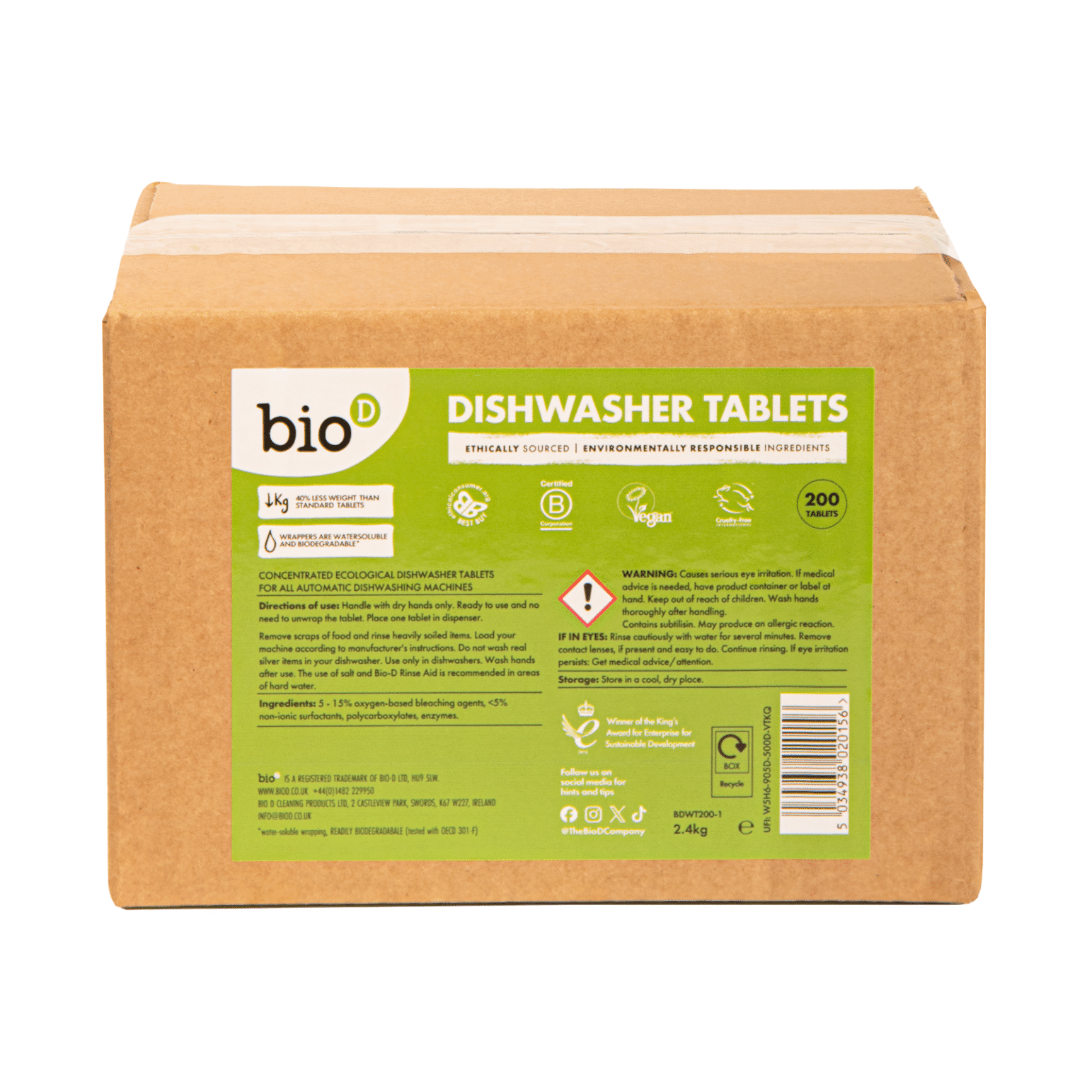 Eco Friendly Dishwasher Tablets X200 UK - The Bio-D Company
